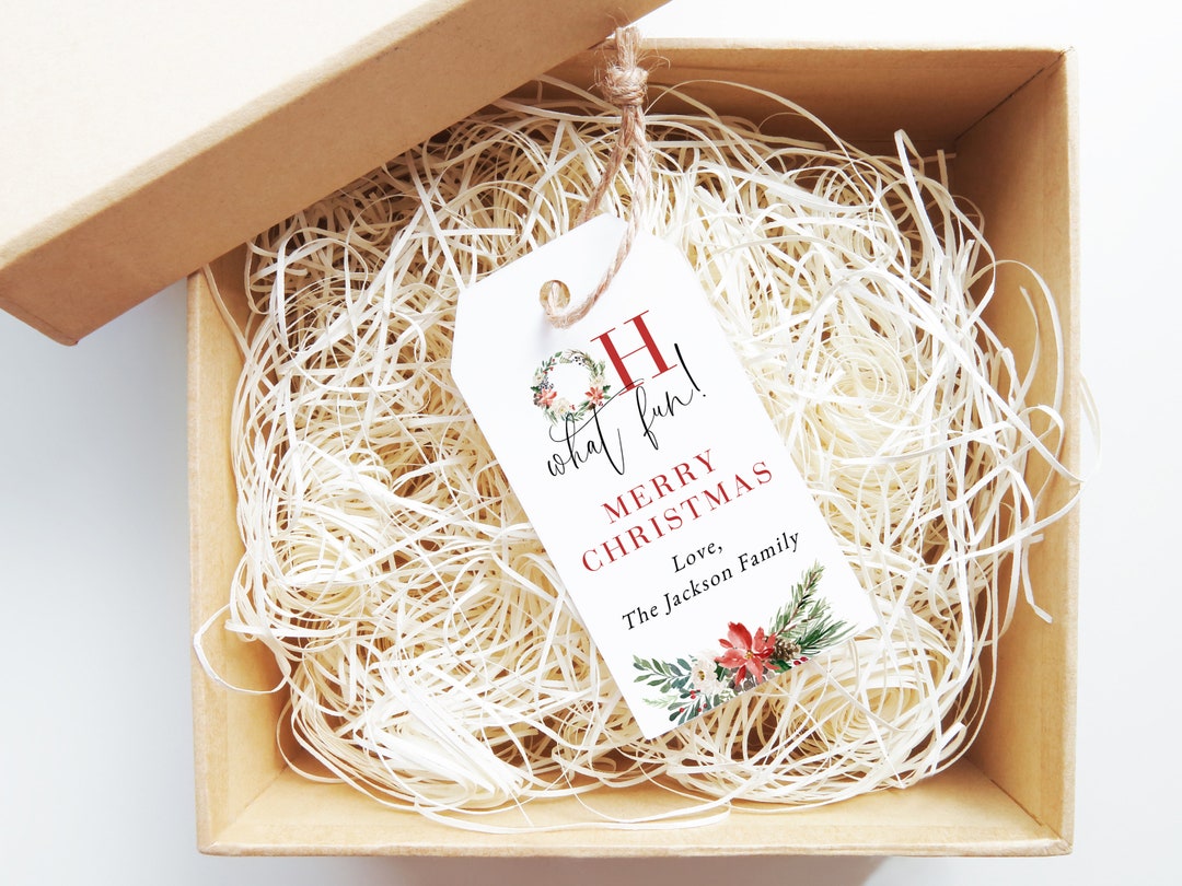 Editable Oh What Fun Christmas Gift Tags Holiday Gift Tags - Etsy