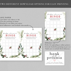Christmas Tree Truck Back Baby Shower BINGO Card, December Baby Shower ...