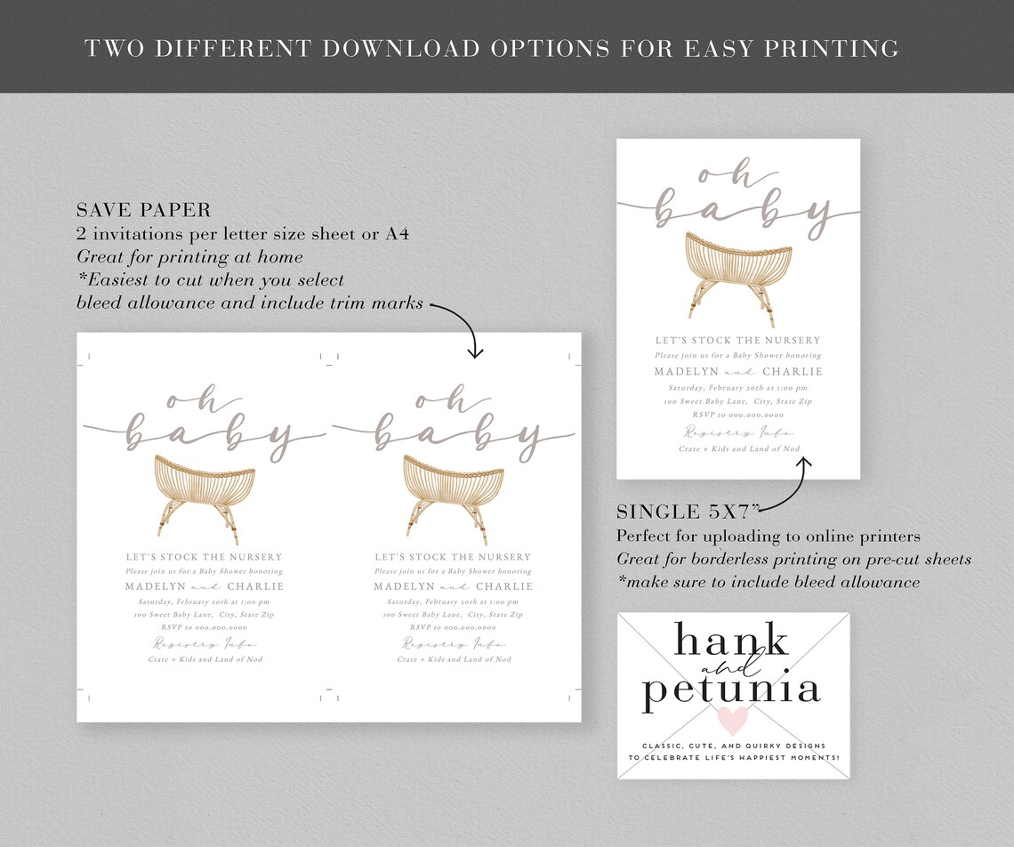 Gender Neutral Baby Shower Invitation Neutral Nursery Baby - Etsy