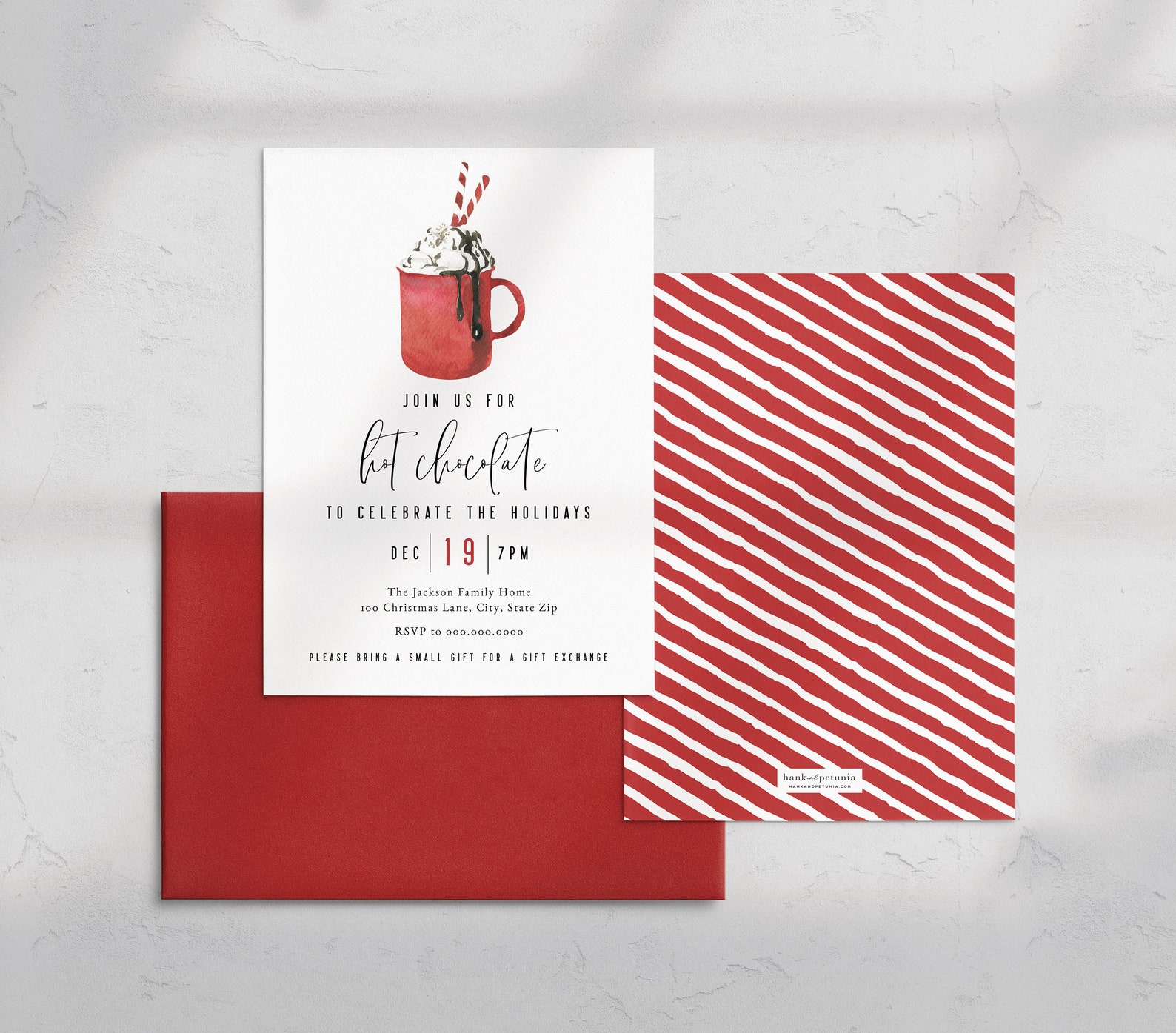 Hot Chocolate Holiday Party Invitation Gift Exchange Digital - Etsy
