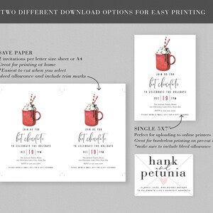 Hot Chocolate Holiday Party Invitation, Gift Exchange Digital Invite ...