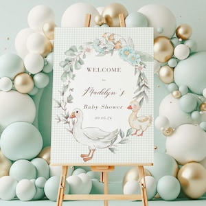 Mother Goose Baby Shower Welcome Sign Template, Classic Nursery Rhyme ...
