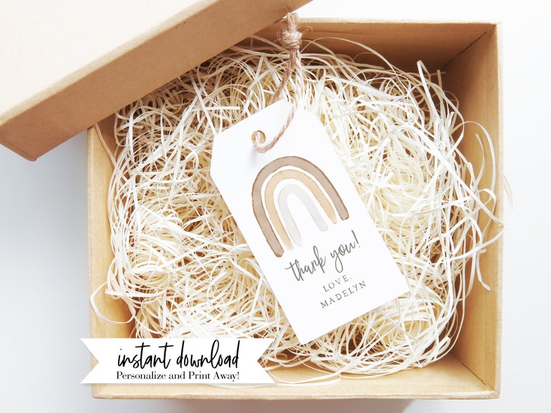 Neutral Rainbow Baby Shower Favor Tags Rainbow Baby Shower - Etsy