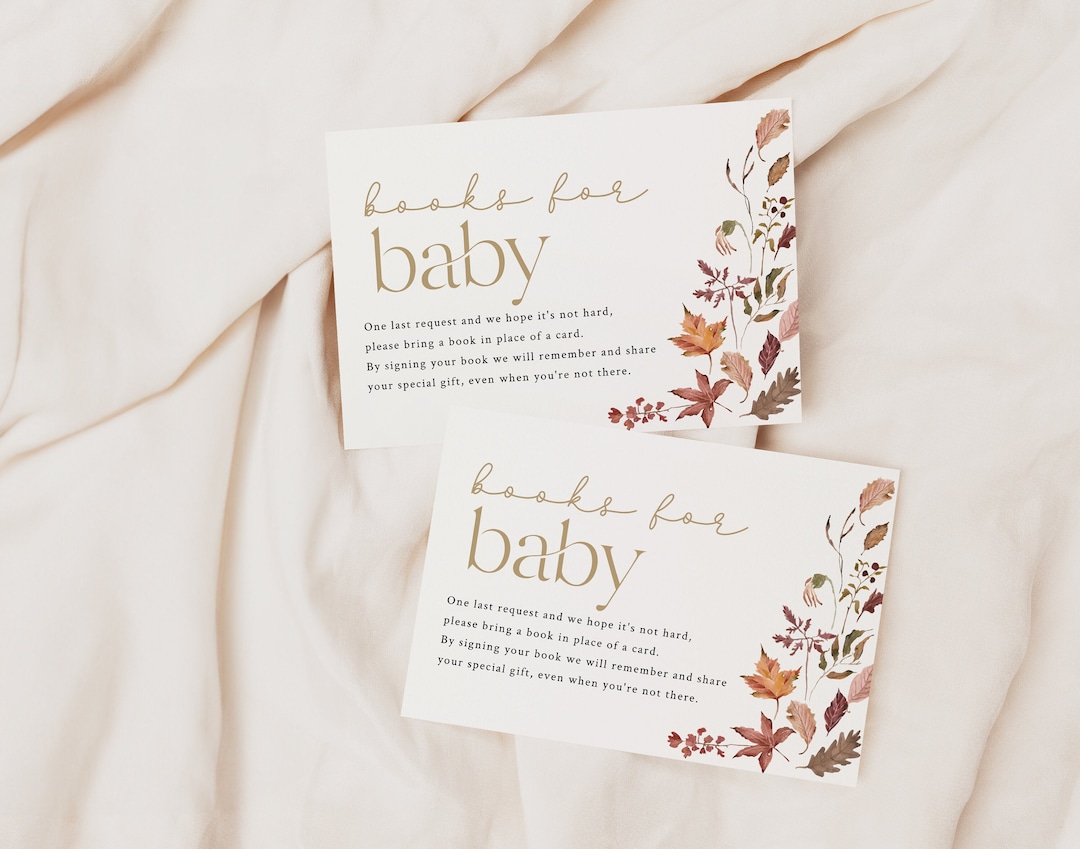 Customizable Pumpkin Fall Baby Shower Book Request Insert, Autumn Books ...