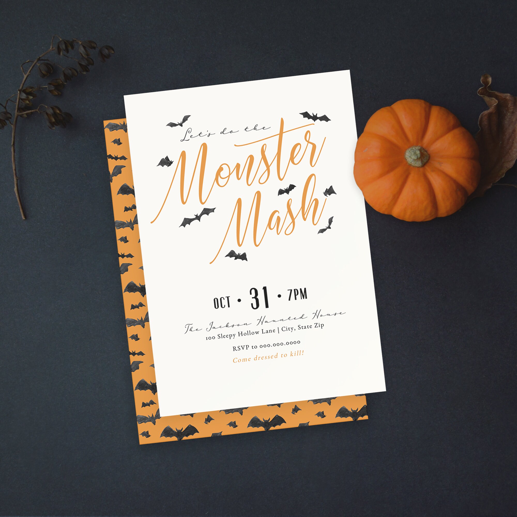 Monster Mash Halloween Party Invitation Modern Simple Adult | Etsy