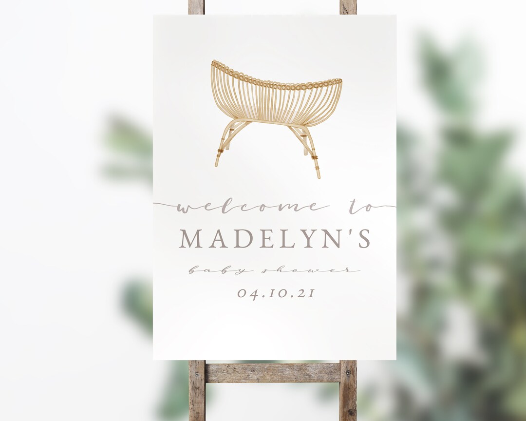 Customizable Gender Neutral Baby Shower Welcome Sign, Neutral Nursery ...