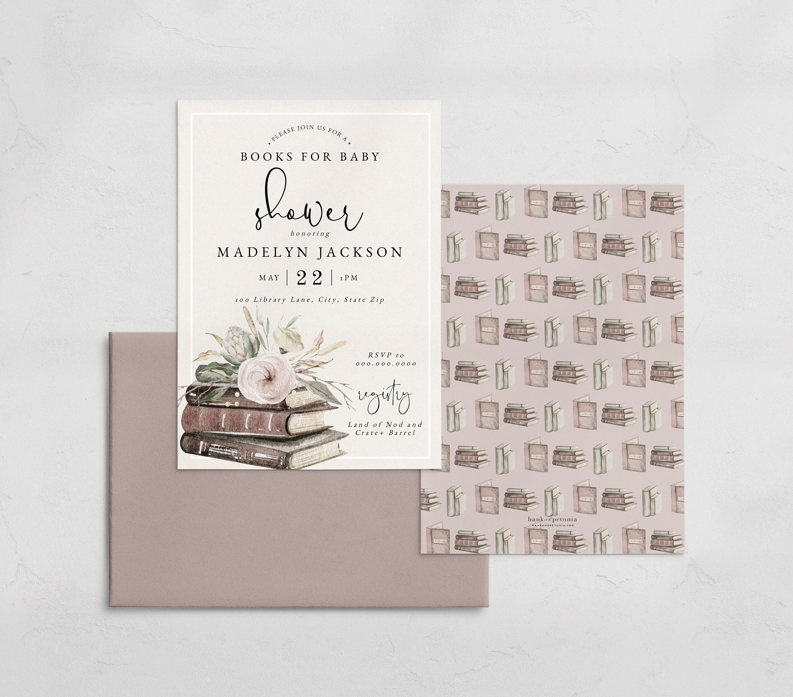 Books for Baby Shower Invitation Template Customizable | Etsy