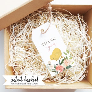 Cute Little Chick Spring Baby Shower Favor Tags, Baby Shower Gift Tags ...