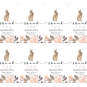 Customizable Some Bunny Favor Tag Template, Spring Floral Baby Shower ...