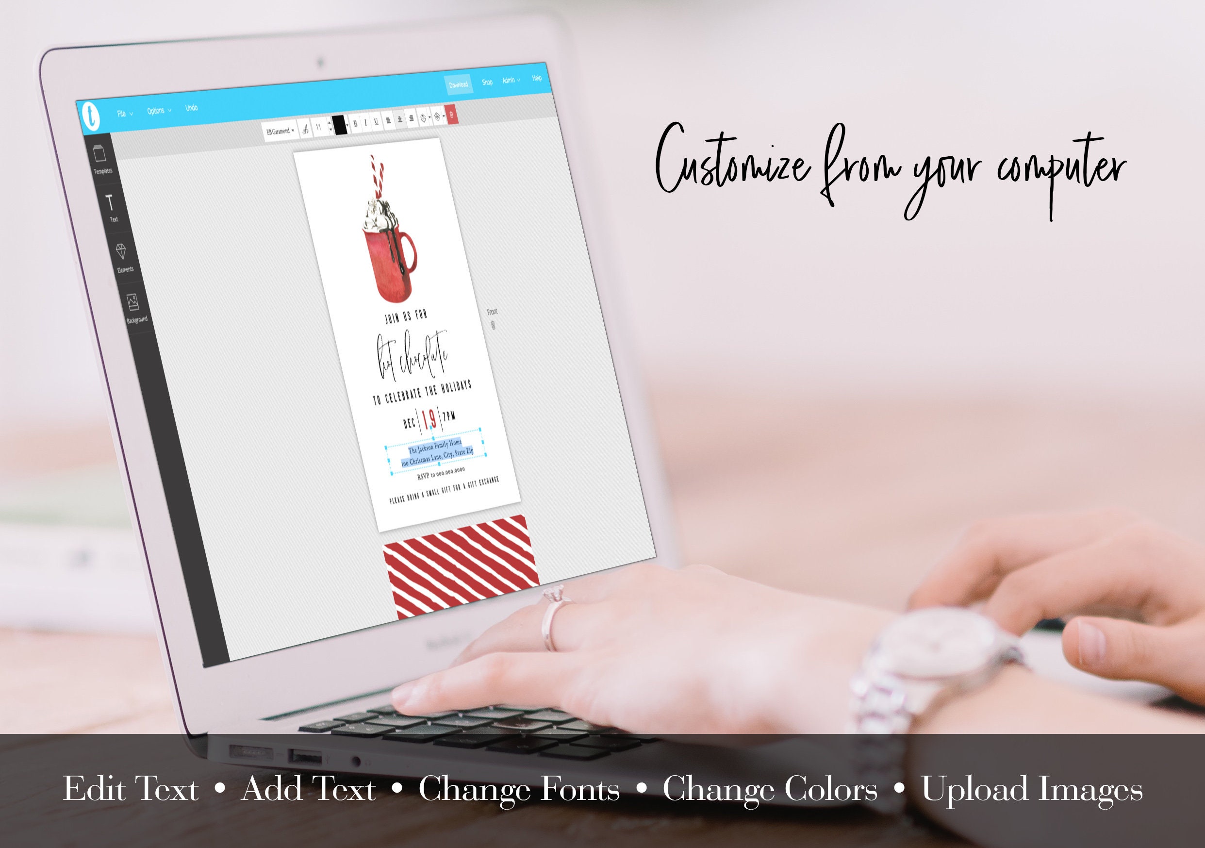 Hot Chocolate Holiday Party Invitation Gift Exchange Digital | Etsy