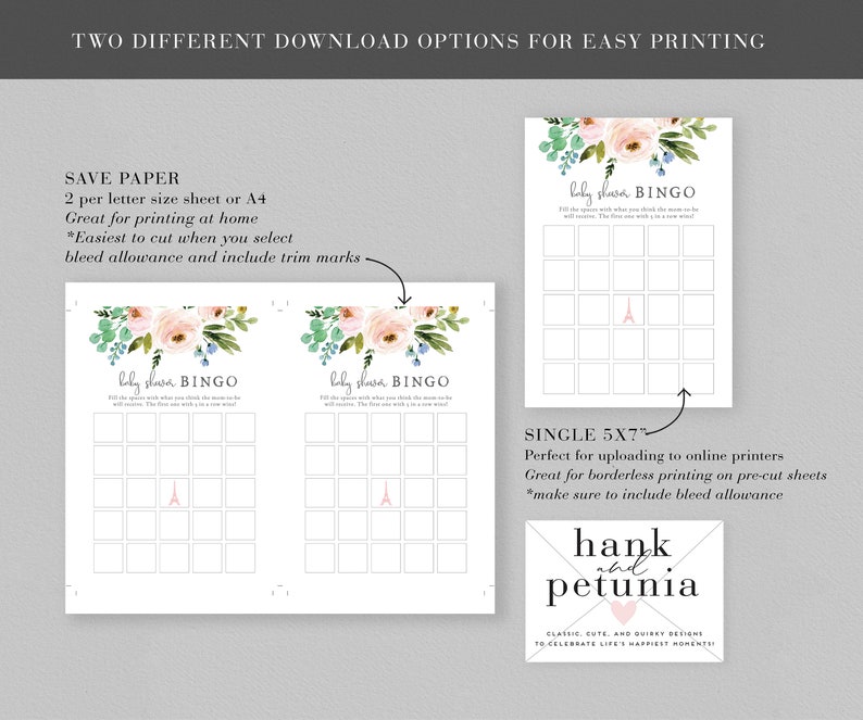 Paris Baby Shower BINGO Card French Baby Shower BINGO Card - Etsy