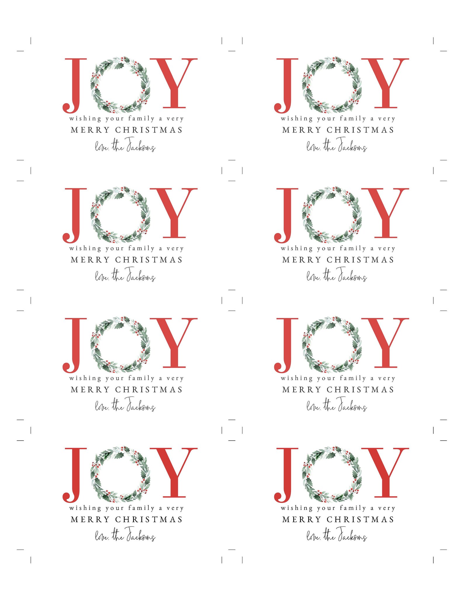 Editable Joy Christmas Gift Tags, Holiday Neighbor Gift Tags ...