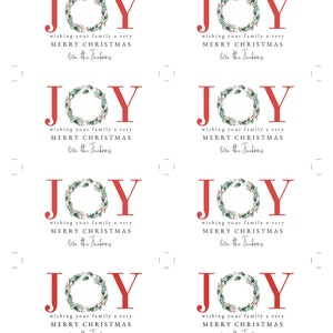 Editable Joy Christmas Gift Tags, Holiday Neighbor Gift Tags ...