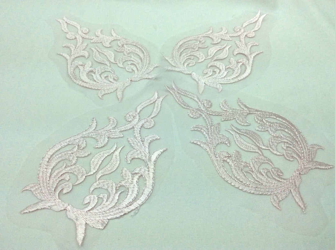Pink Scroll Embroidered Patch, Applique, Embellishment,sew On - Etsy