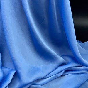 Blue Polyester Chiffon, Blue Chiffon Fabric, Two Tone Fabric, Blue and ...