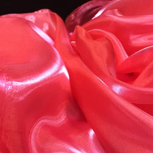 Hot Pink Polyester Satin Organza, Shiny Fabric, Shiney Material ...