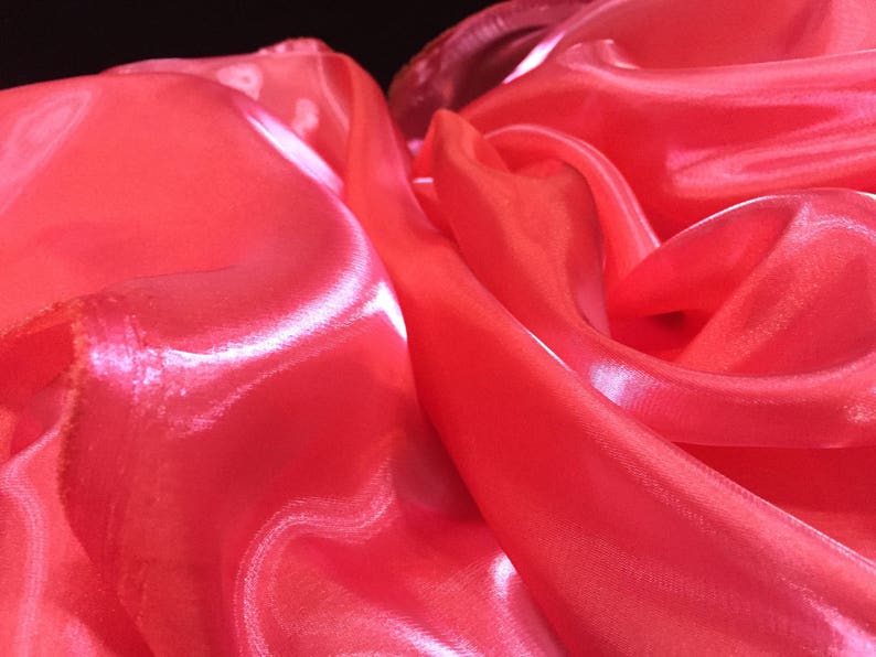 Hot Pink Polyester Satin Organza, Shiny Fabric, Shiney Material ...