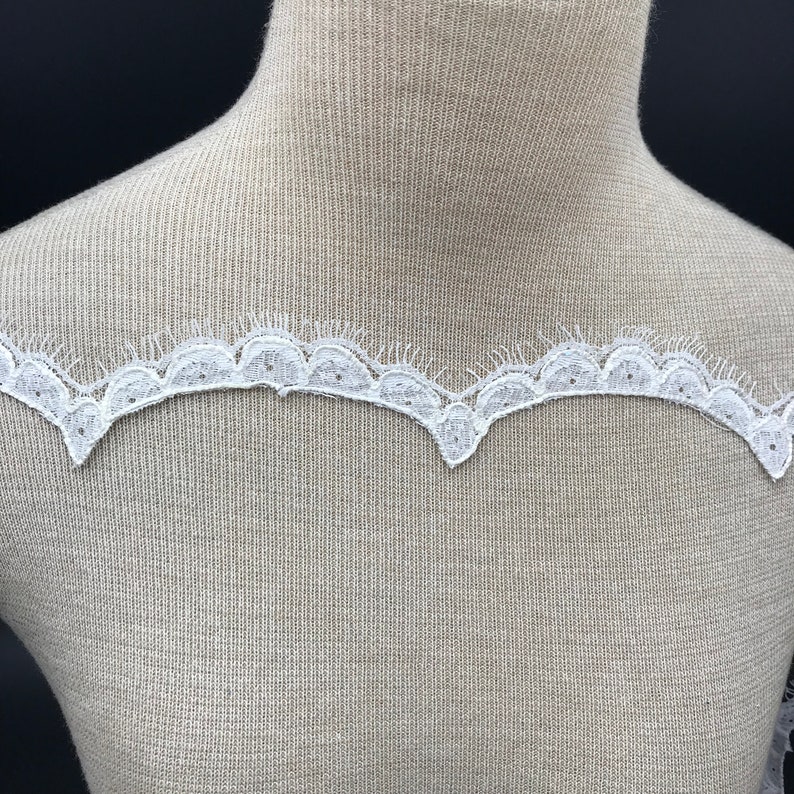 White Lace Trimming White Scallop Embroidered Edge Bridal - Etsy Canada