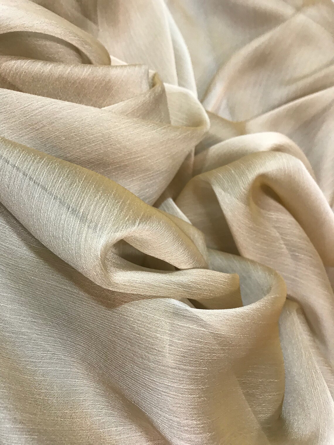 Champagne Polyester Chiffon Chiffon Fabric Beige Chiffon | Etsy