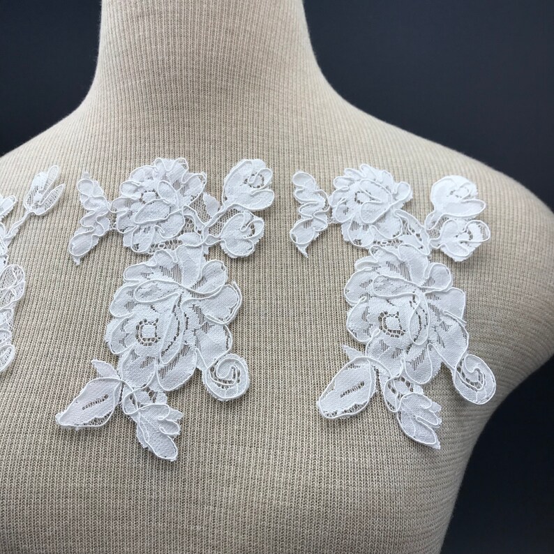 White Lace Applique Lace Appliques Guipure Applique White - Etsy Canada