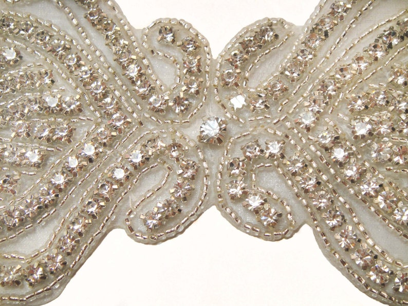 Beaded Rhinestone Applique Crystal Rhinestone Patch for - Etsy