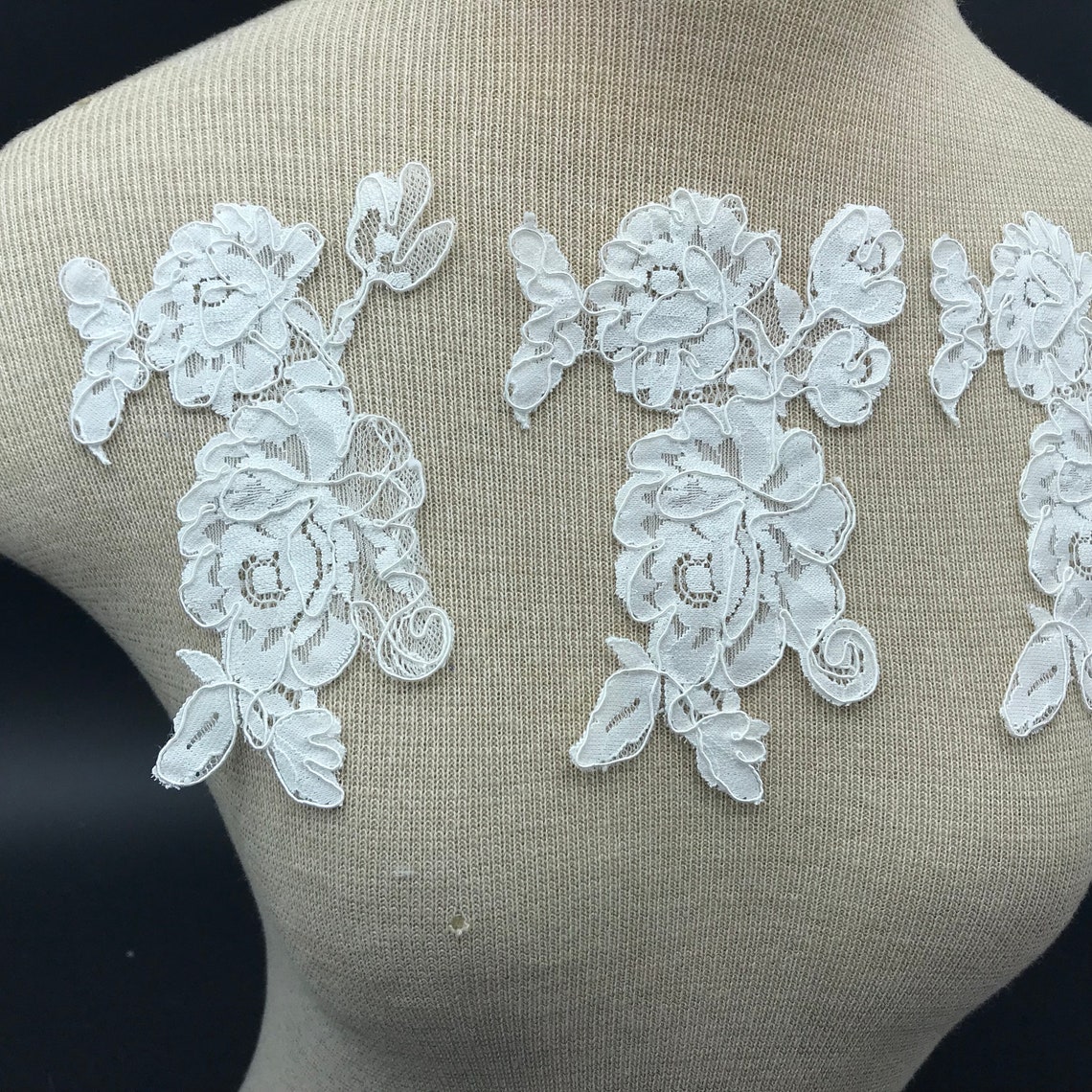 White Lace Applique Lace Appliques Guipure Applique White - Etsy Canada