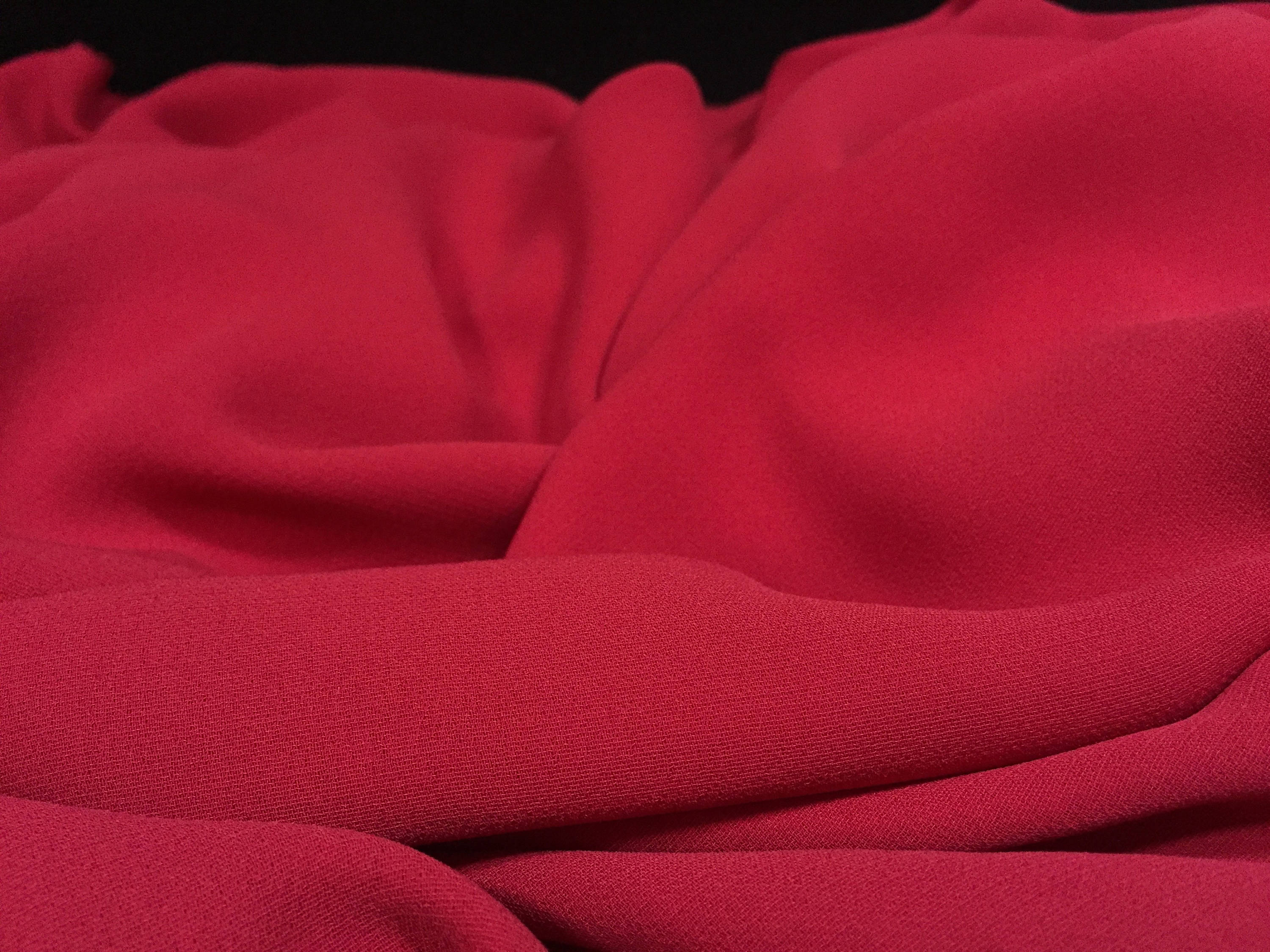 Blood Red Crepe Fabric Red Material Flowy Fabric Dress | Etsy