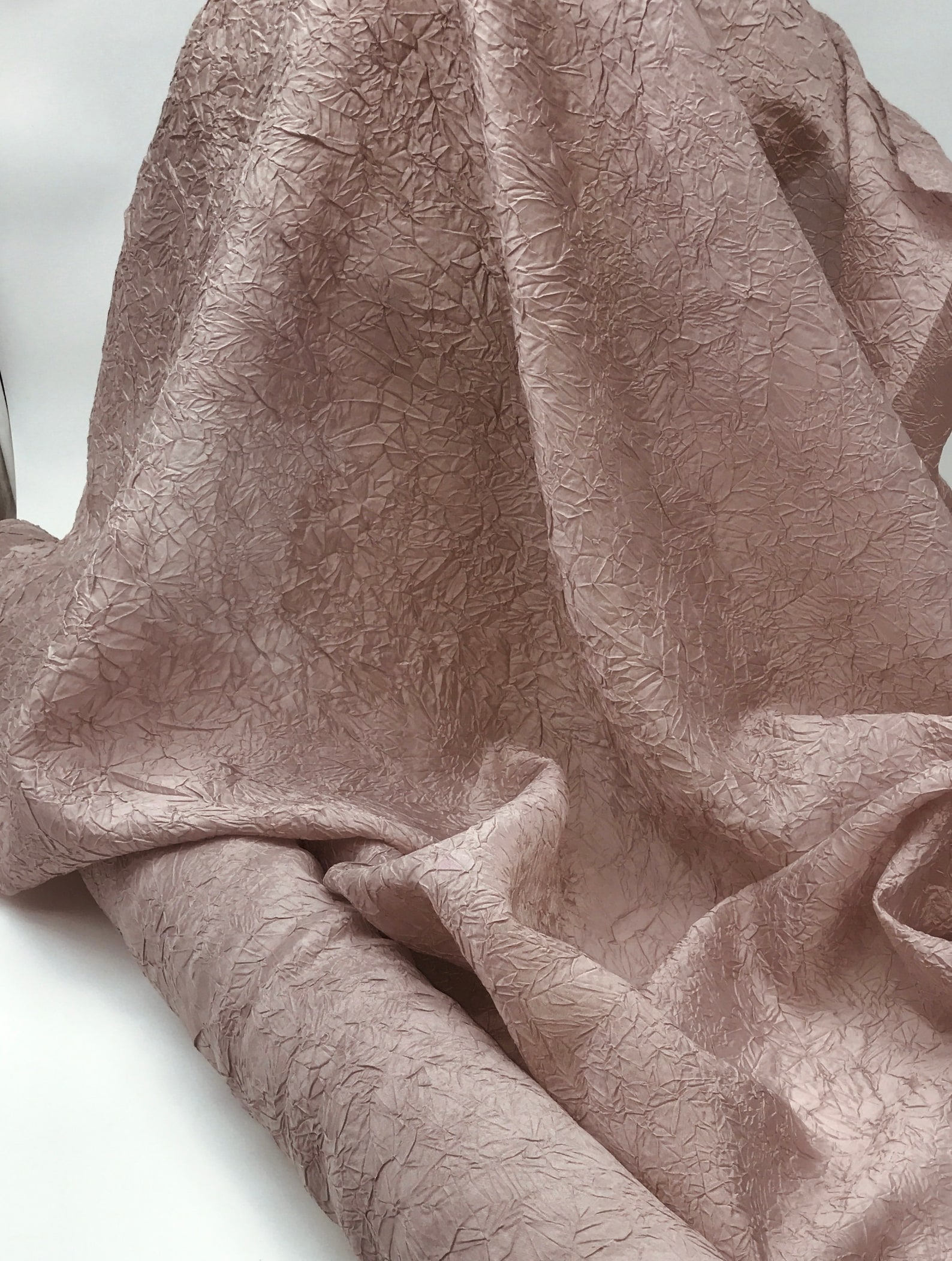Pink Crushed Silk Old Rose Silk Fabric Scrunched Silk | Etsy Canada