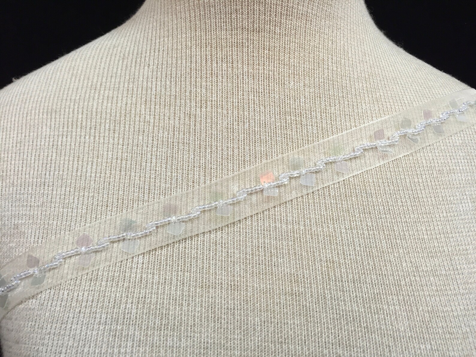 Light Ivory Beaded Ribbon Sequin Ribbon Light Ivory | Etsy