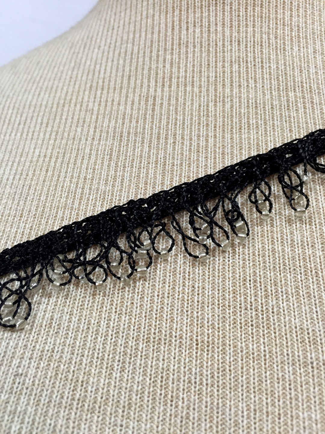 Black Trim, Black Beaded Trim, Beaded Trim for Scrapbooking, Dress Trim ...