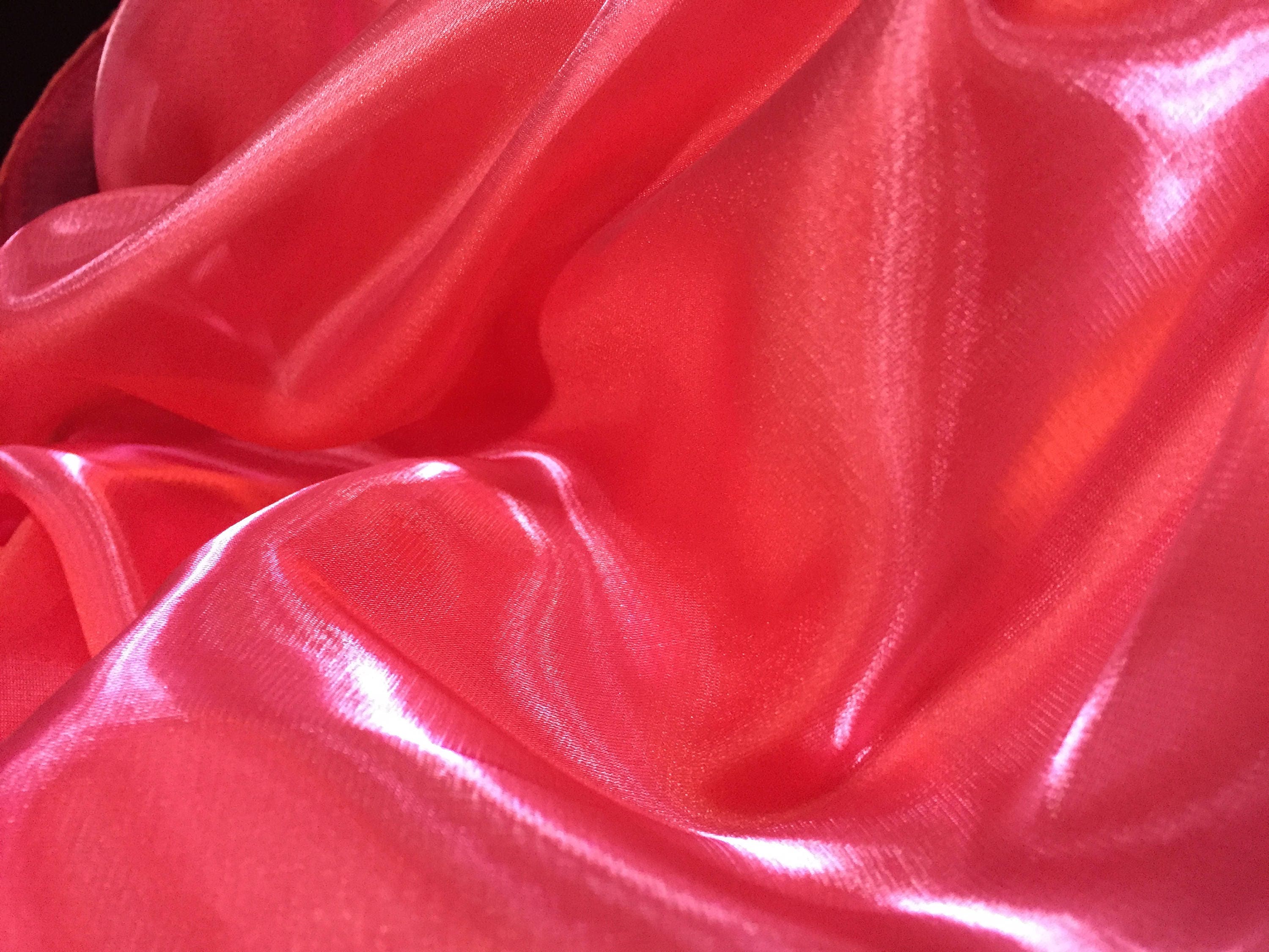 Hot Pink Polyester Satin Organza, Shiny Fabric, Shiney Material ...