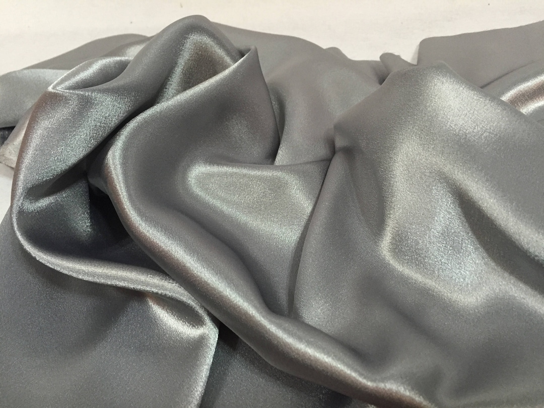 Silver Triacetate Fabric, Shiny Fabric, Shiny Material, Silver Fabric ...