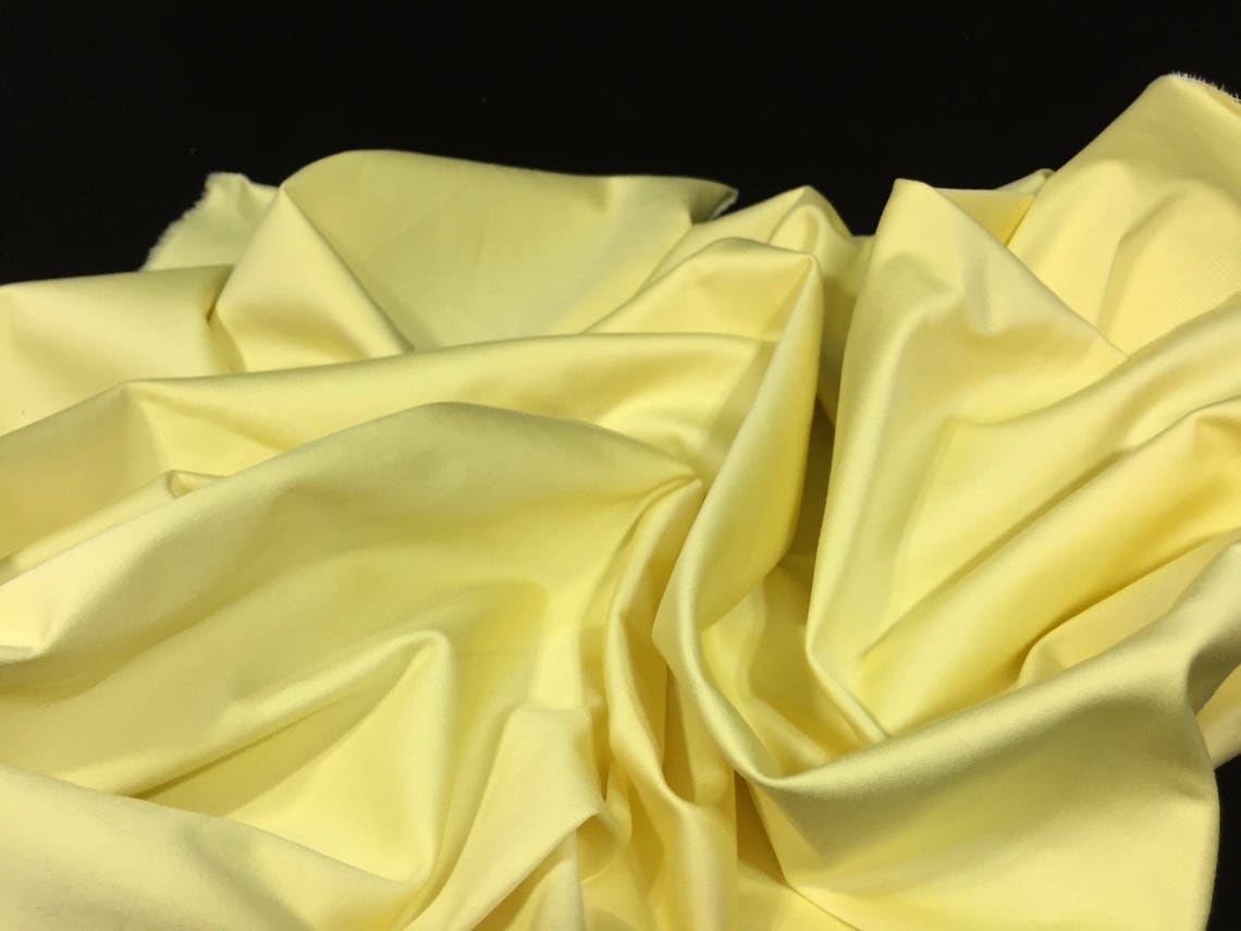 Pastel Yellow Cotton Stretch Sateen Baby Yellow Fabric | Etsy