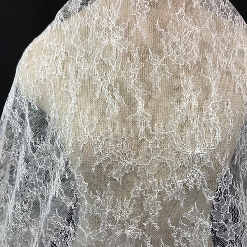 Retro Chic French Lace Soft Floral Chantilly Lace Fabric for | Etsy