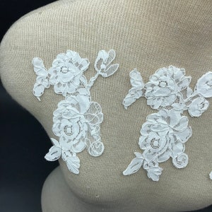 White Lace Applique, Lace, Appliques, Guipure Applique, White Patch ...