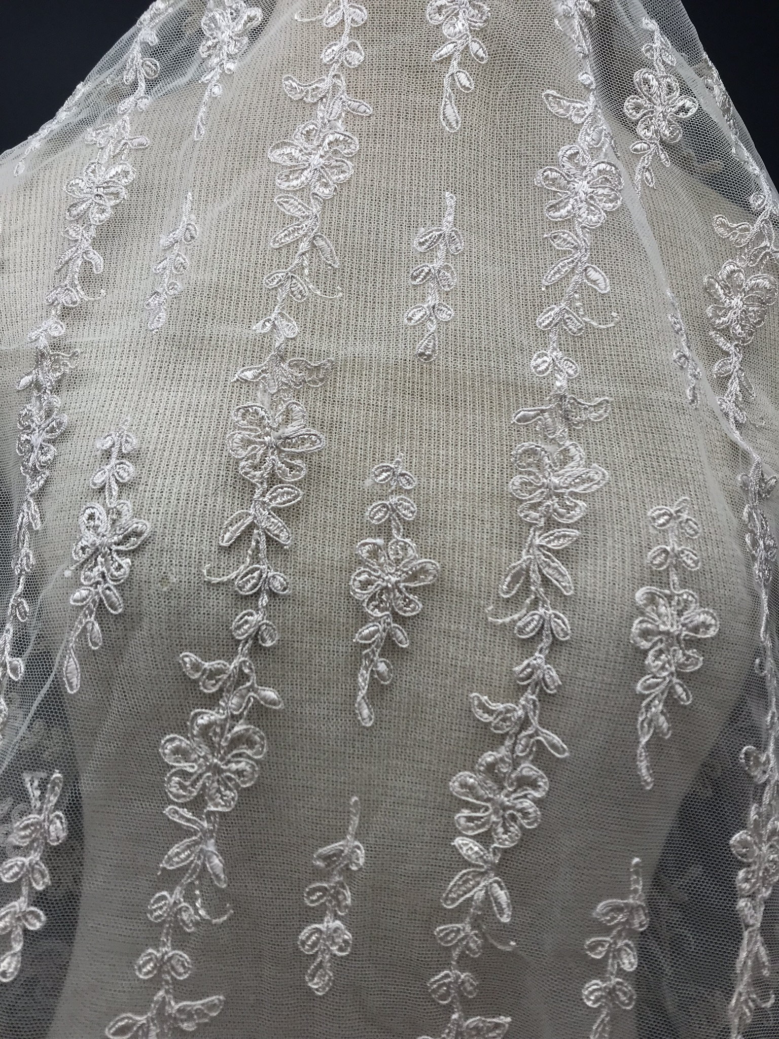 Lace Lace Fabric Champagne Colored Tulle Embroidery Nude | Etsy