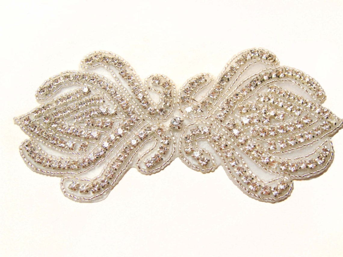 Beaded Rhinestone Applique Crystal Rhinestone Patch for - Etsy