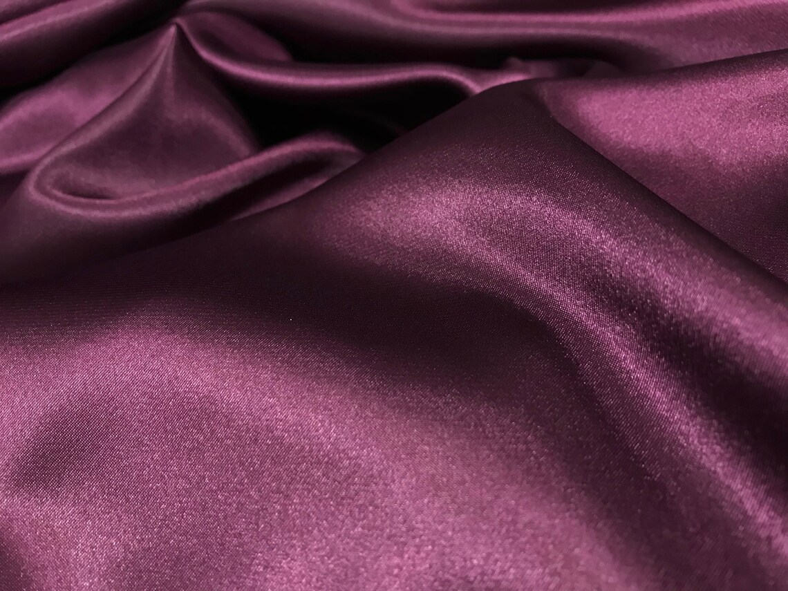Púrpura poliéster satén tela suave material de vestir tela | Etsy
