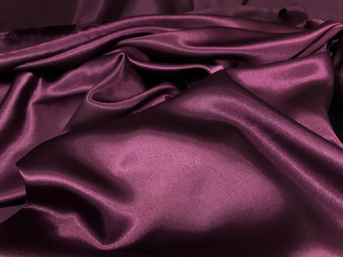 Púrpura poliéster satén tela suave material de vestir tela | Etsy