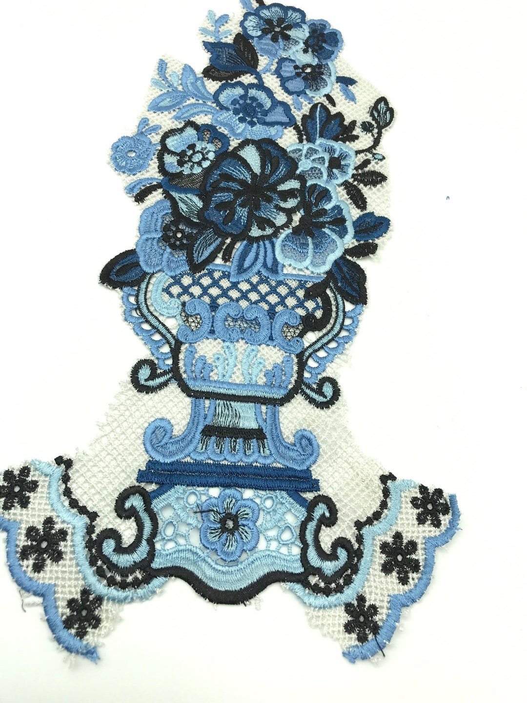 Blue Embroidered Flower, Blue Applique, Blue Patch - Etsy