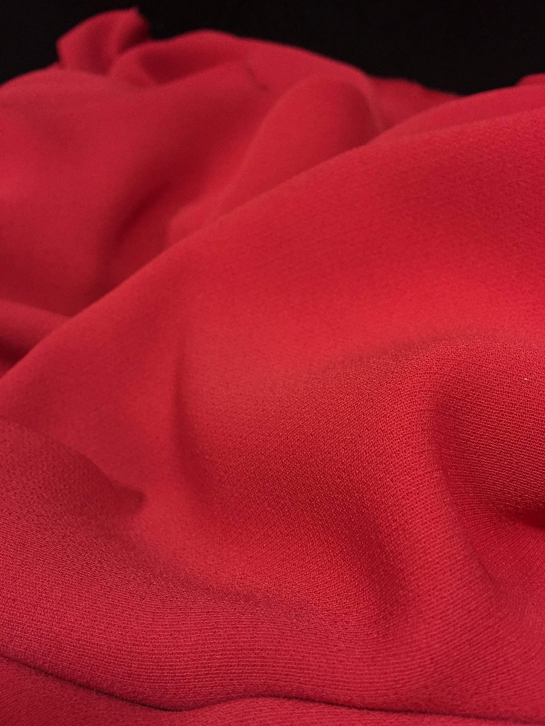 Blood Red Crepe Fabric Red Material Flowy Fabric Dress | Etsy