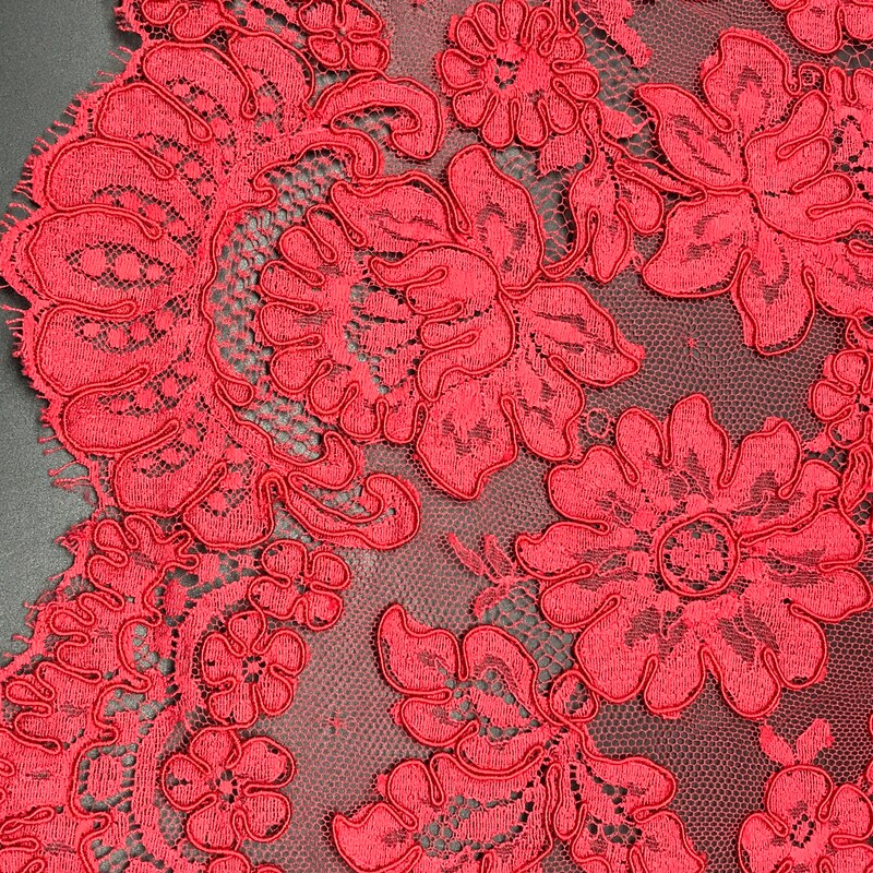 Red Lace Fabric - Etsy