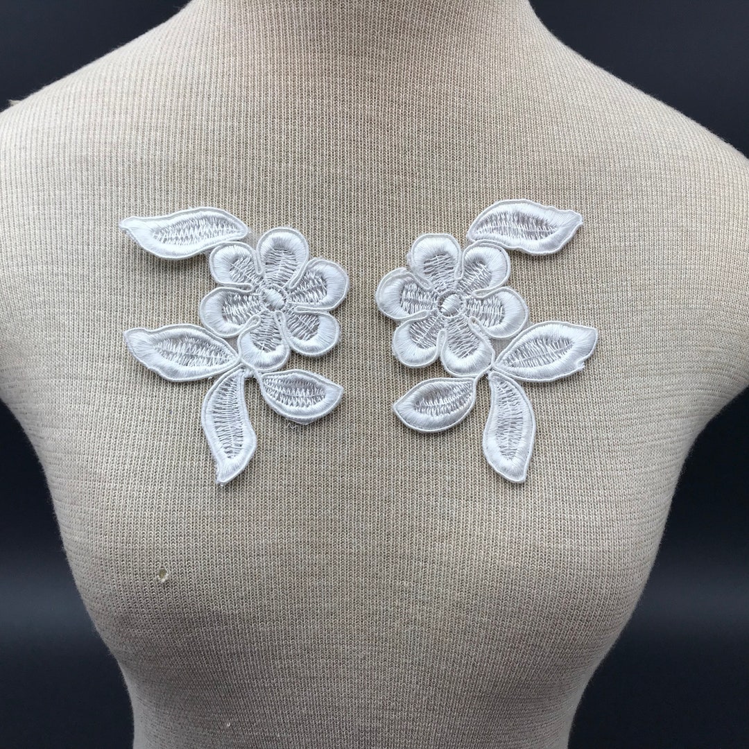 White Lace Applique, Lace, Appliques, Guipure Applique, White Patch ...