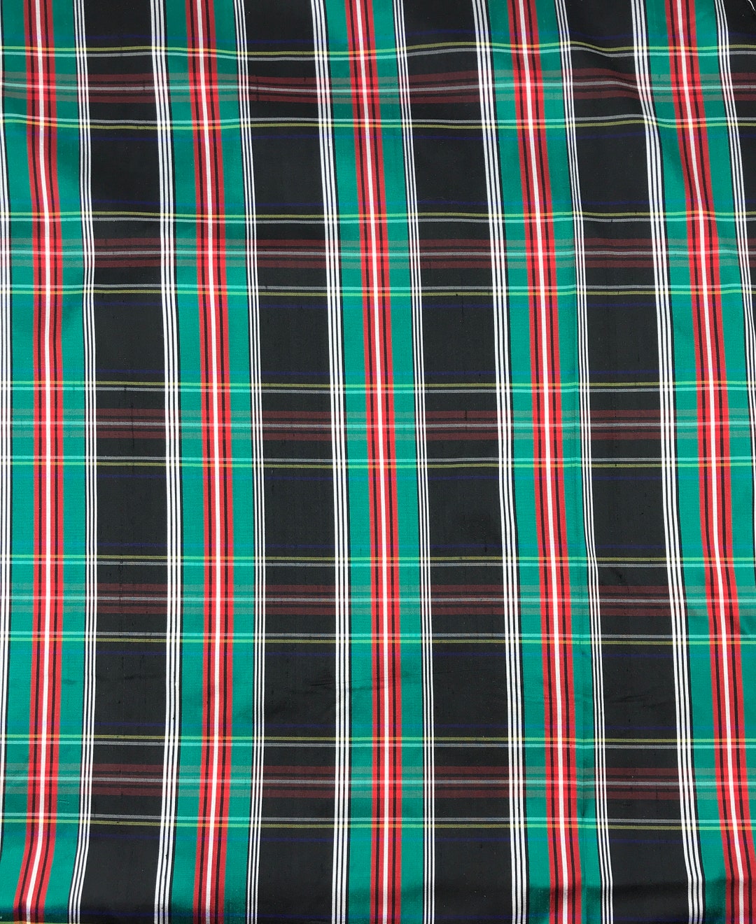 Silk Tartan Material, Silk Upholstery Fabric, Silk Checkered Fabric ...