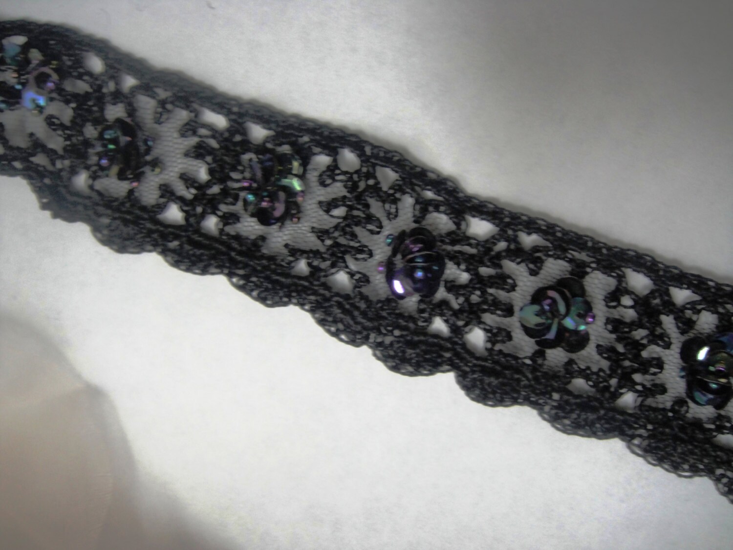 Vintage Black Lace Trim Beaded Crochet Lace Crochet Edge - Etsy
