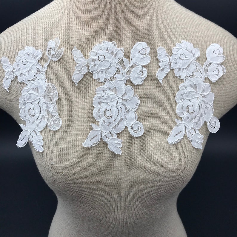 White Lace Applique Lace Appliques Guipure Applique White - Etsy Canada