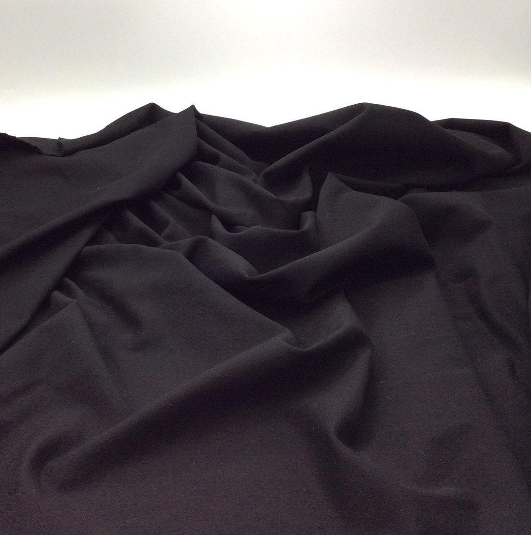 Black Stretch Scuba Fabric Material, Remnant Black Fabric, Black Soft ...