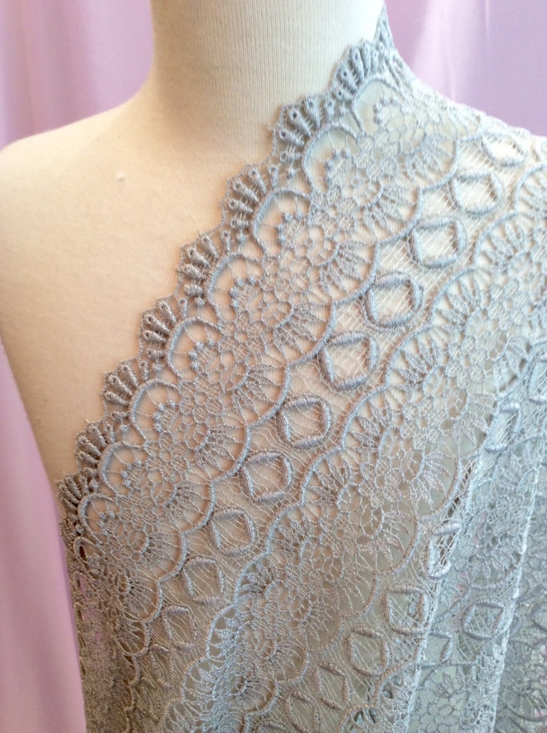 Silver Guipure Lace Fabric Venise Lace Fabric Grey Lace | Etsy