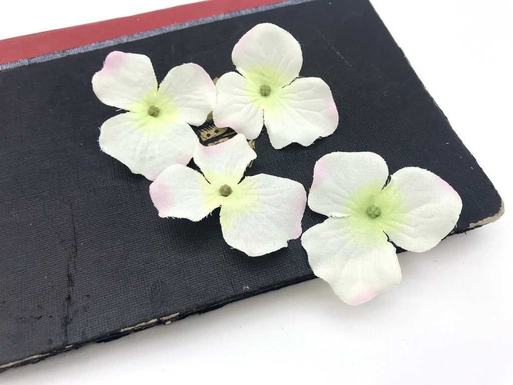 White Fabric Flowers Small Fabric Flowers Variety Artificial - Etsy UK