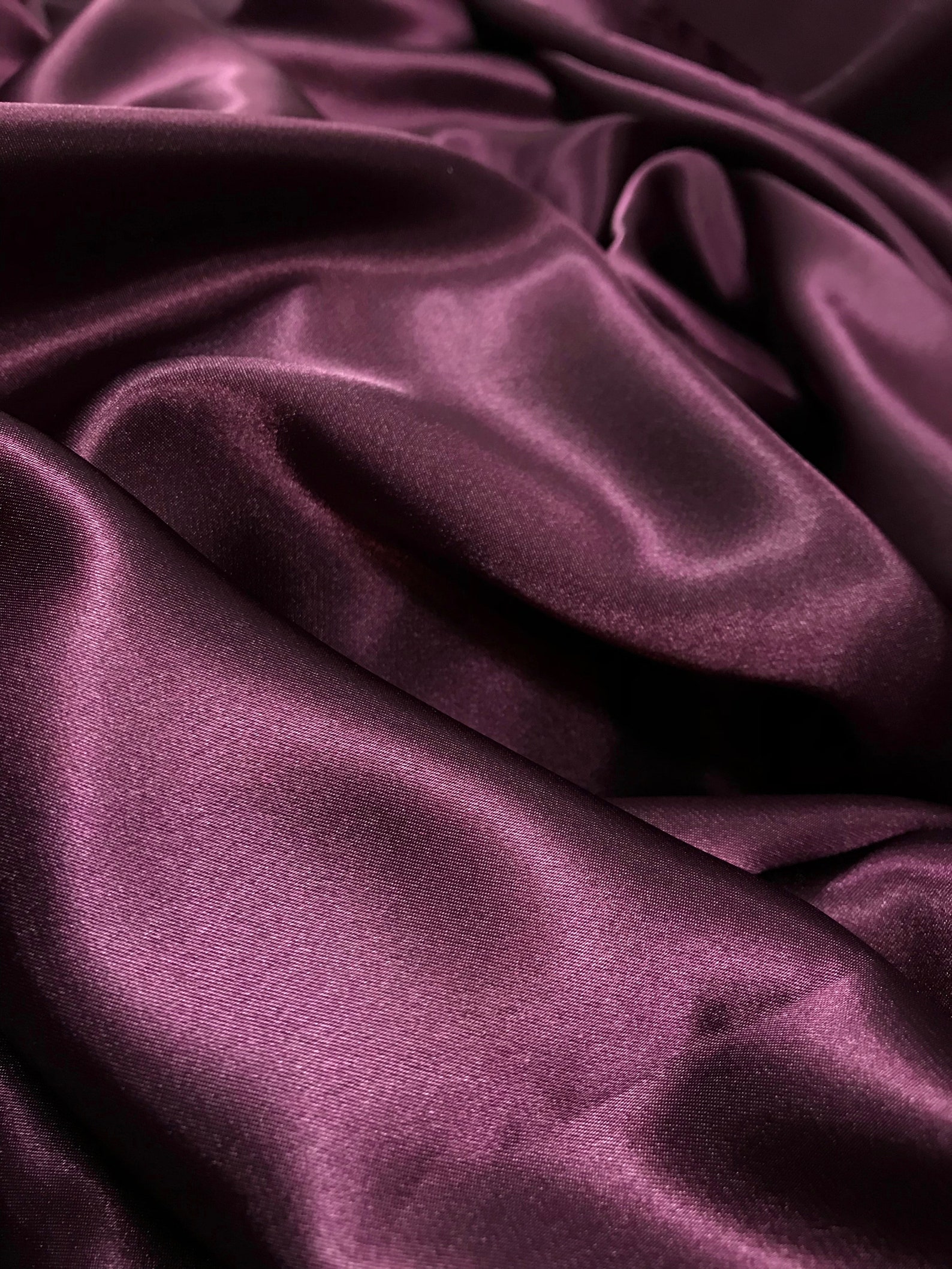 Púrpura poliéster satén tela suave material de vestir tela | Etsy